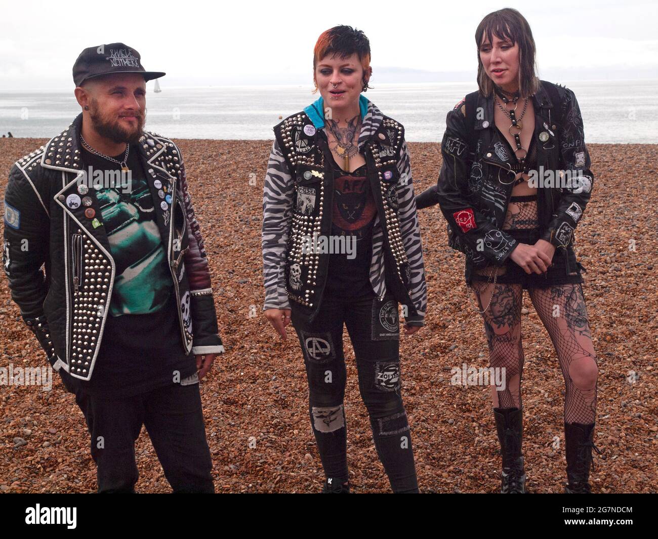 Punk friends on the beach at Brighton, England Stock Photo - Alamy