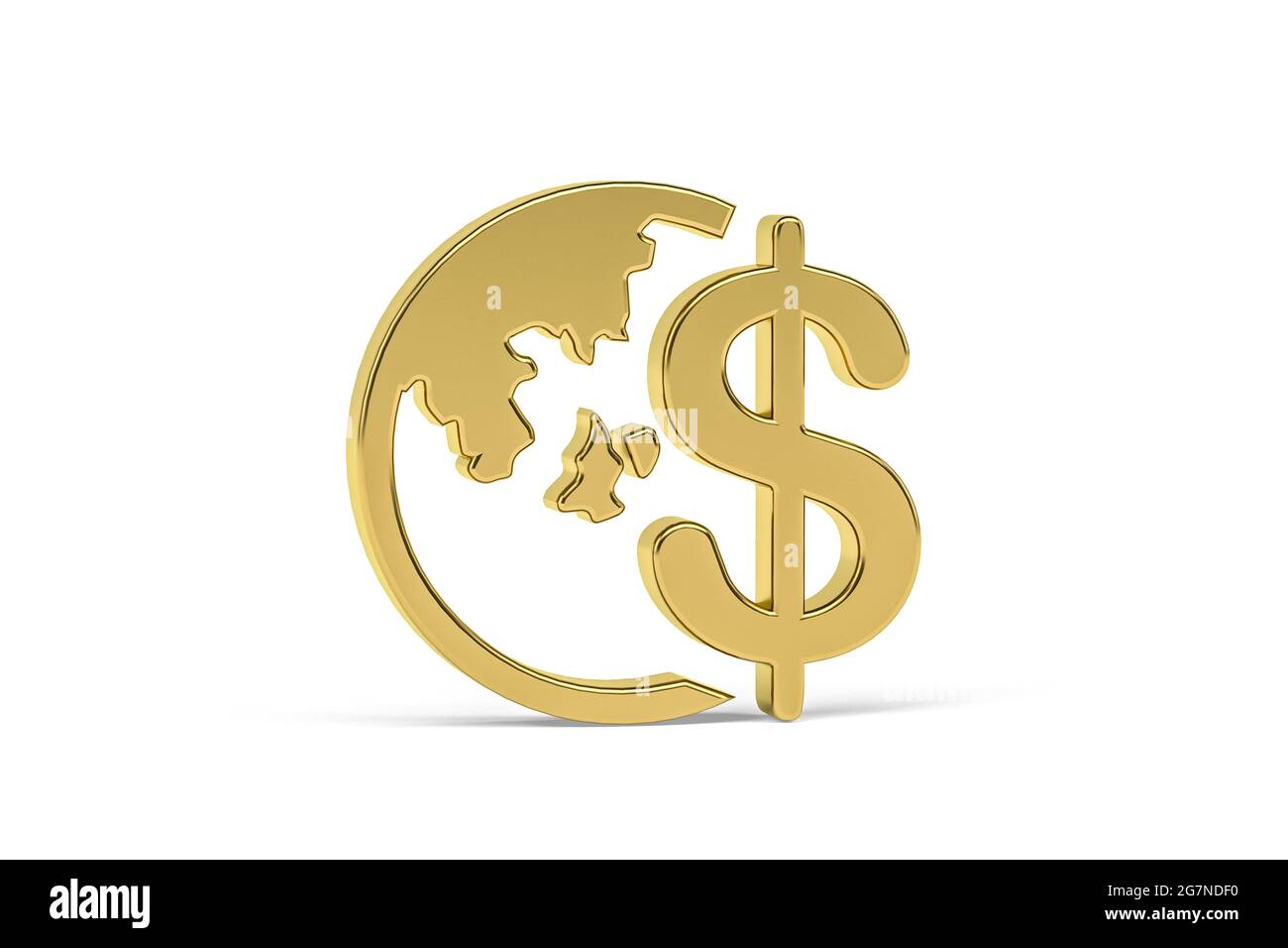 Golden 3d economist icon isolated on white background - 3d render Stock ...