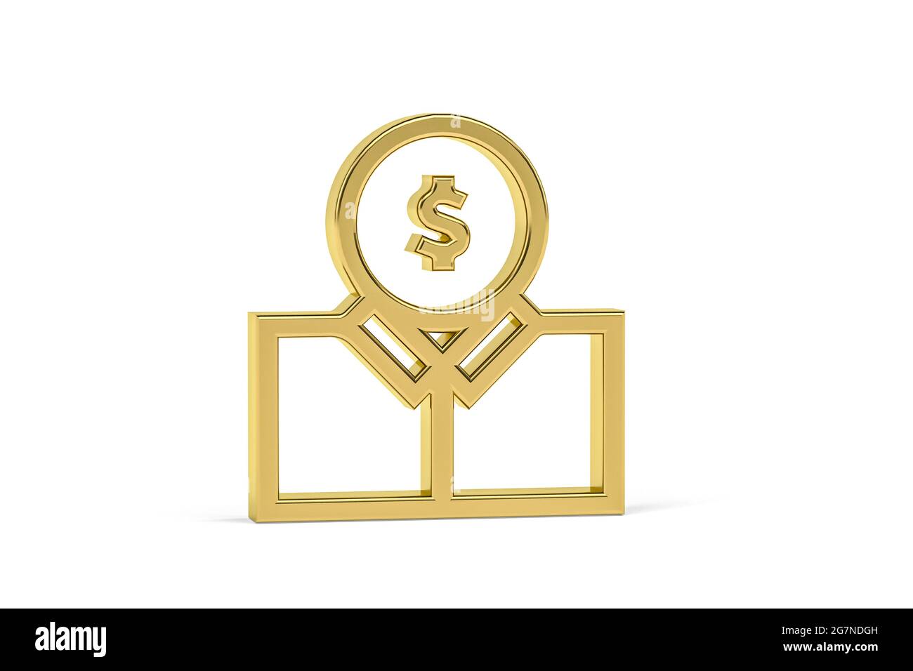 Golden 3d economist icon isolated on white background - 3d render Stock ...