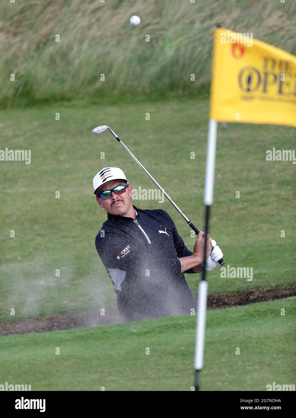 USA's Rickie Fowler chips on to the sixth green during day one of The ...