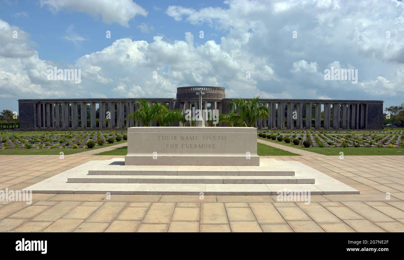 YANGON, MYANMAR (BURMA) - Oct 26, 2014: The Taukkyan War Cemetery for ...