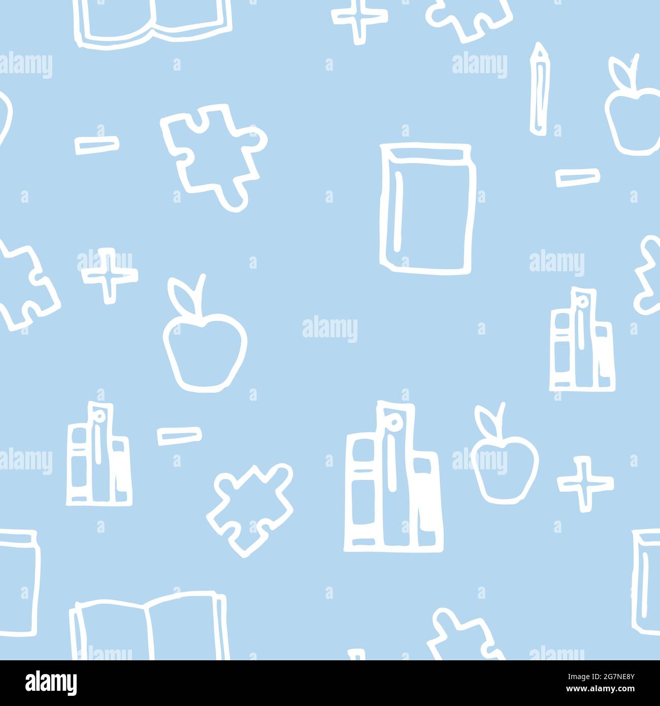 Vector blue background back to school abstract, books, stars. Seamless ...