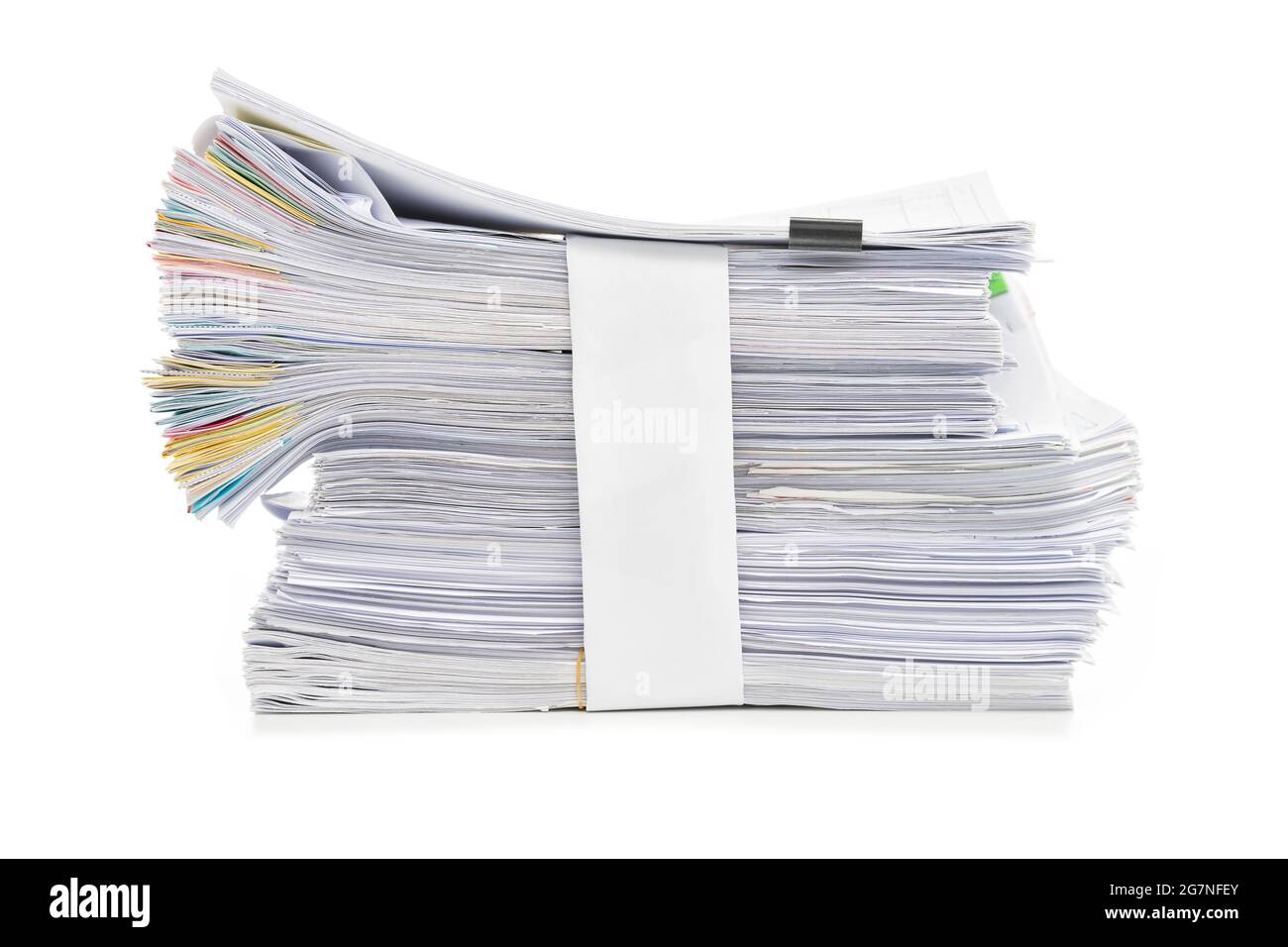 Stack of Documents isolated on white background Stock Photo - Alamy