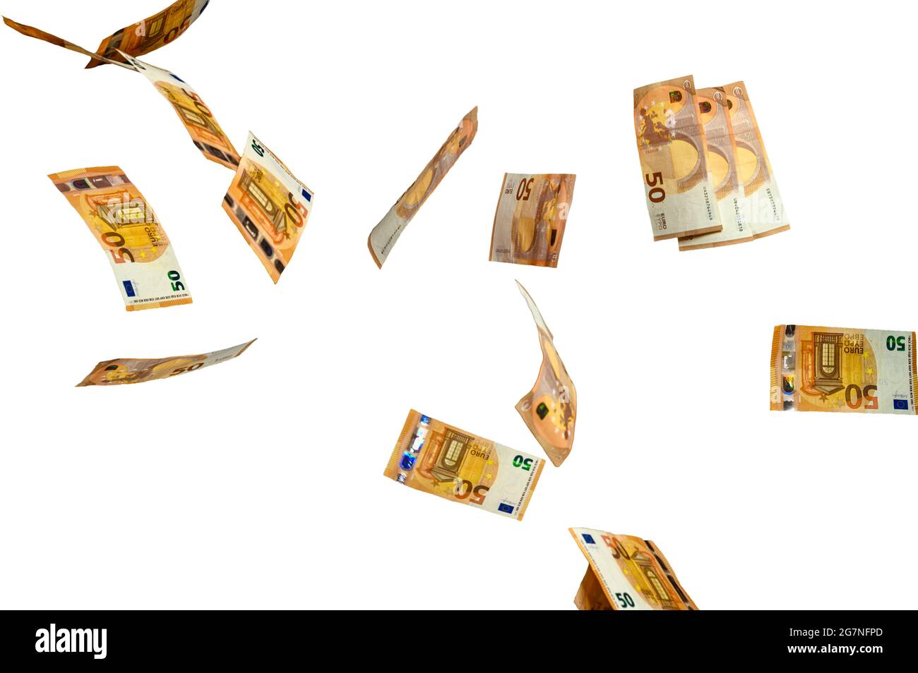 euro currency of the European Union, rain from 50 euros. new Stock ...