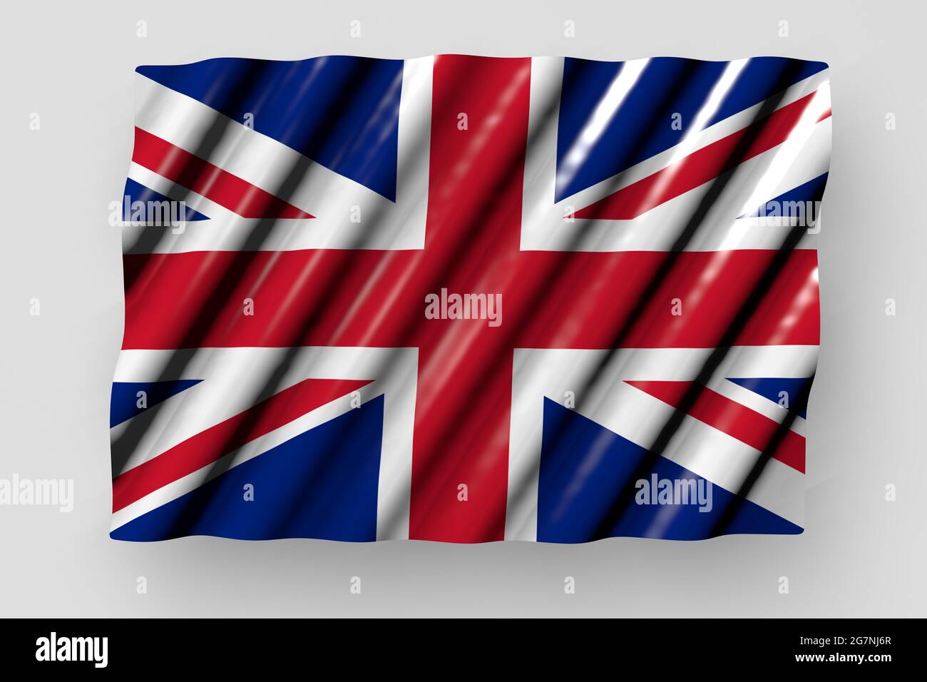pretty any holiday flag 3d illustration - shiny flag of United Kingdom ...