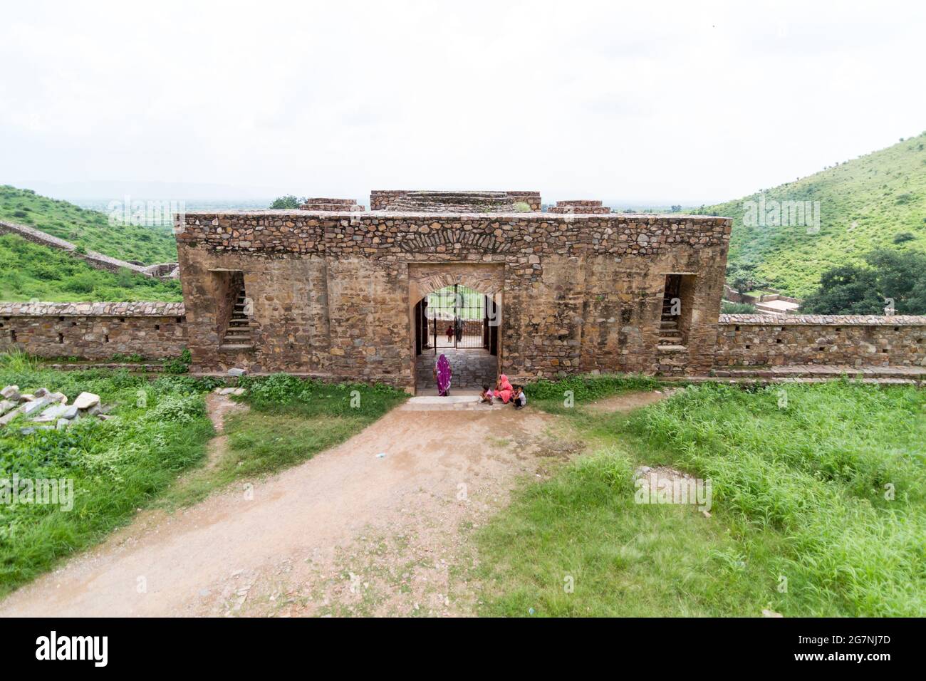 Closeup shot of ruins of Bhangarh Fort is a 16th-century fort built in ...