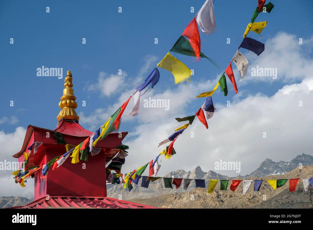 Views of the Nako monastery in the village of Nako in Himachal Pradesh ...