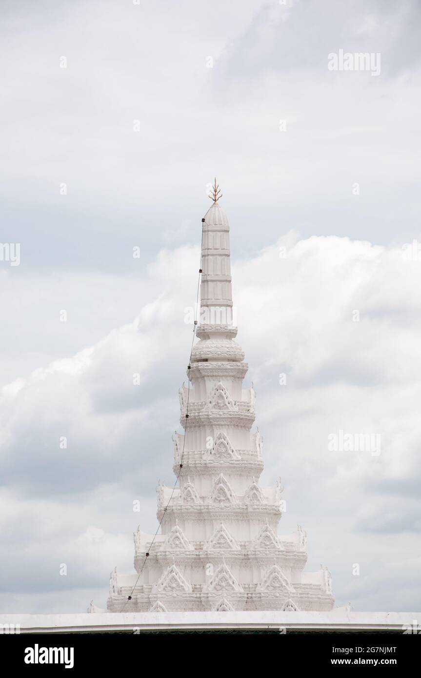 Top of Wat Rong Khun, famous white temple in Thailand Stock Photo - Alamy