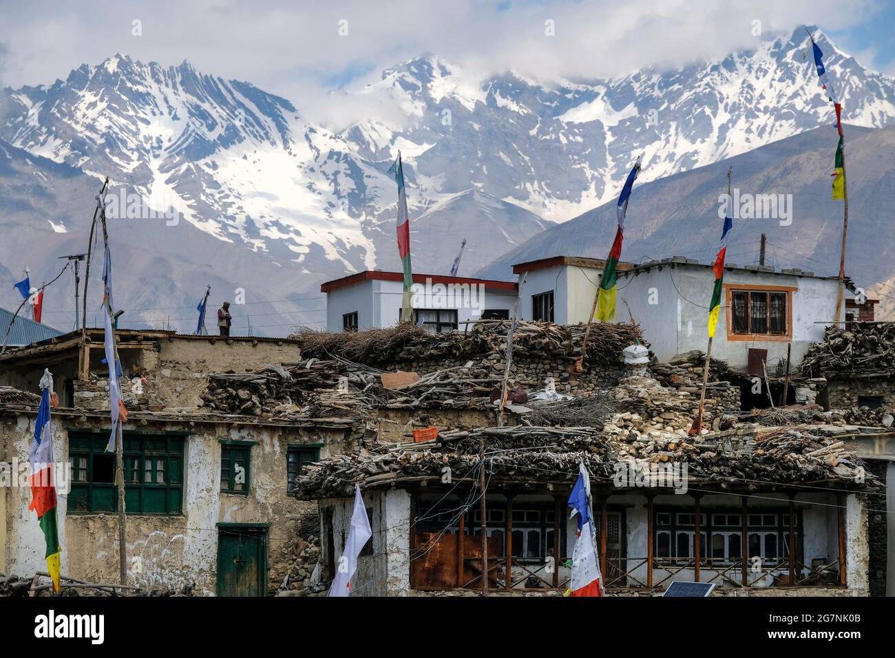 Nako, India - July 2021: Views of the village of Nako on July 3, 2021 ...
