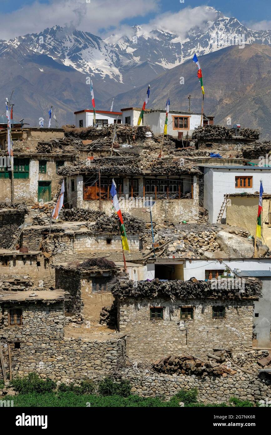 Nako, India - July 2021: Views of the village of Nako on July 3, 2021 ...