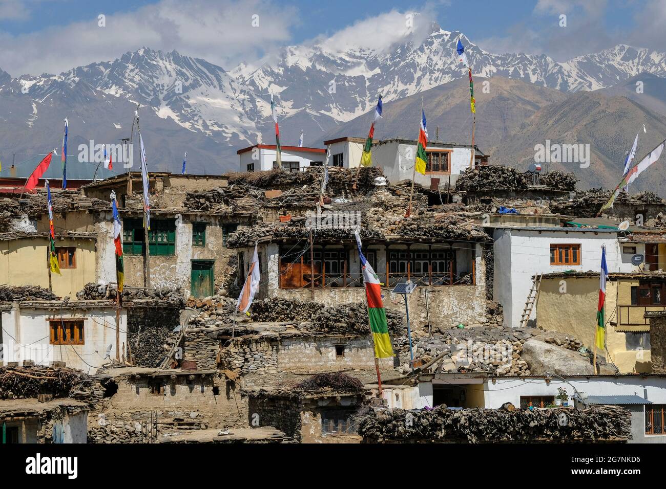 Nako, India - July 2021: Views of the village of Nako on July 3, 2021 ...