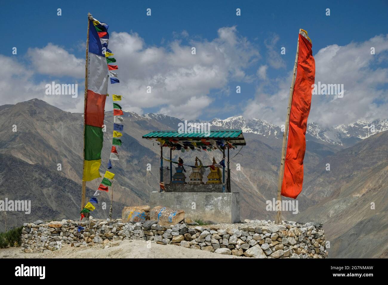 Stupas in the village of Nako in Himachal Pradesh, India Stock Photo ...