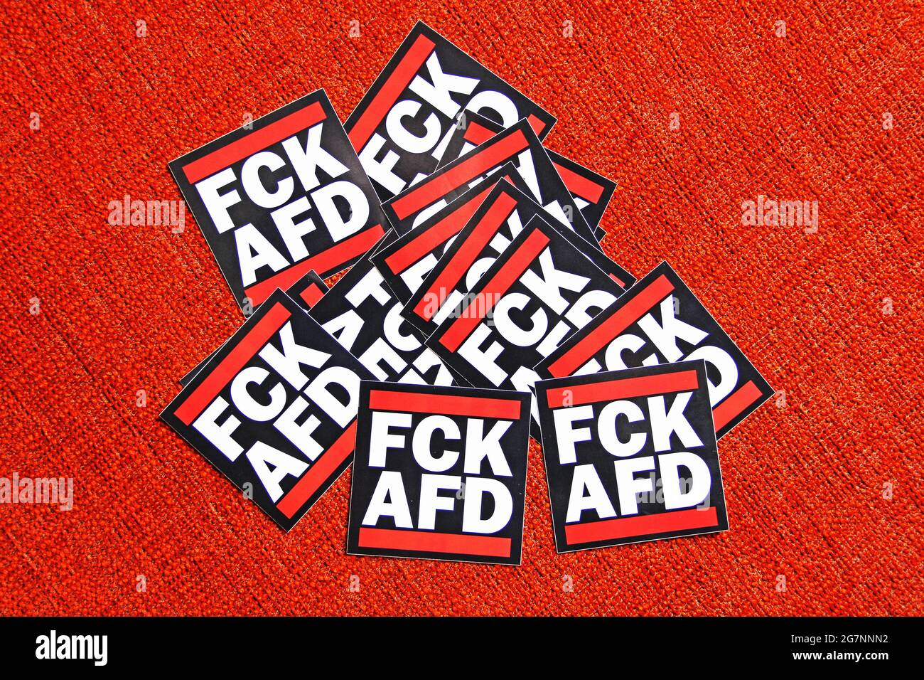 Stickers Against AFD Stock Photo - Alamy