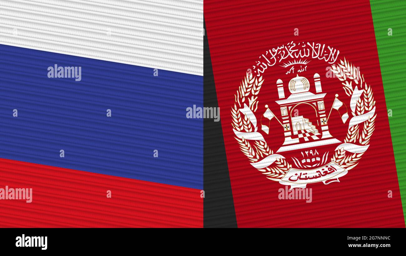 Afghanistan and Russia Two Half Flags Together Fabric Texture ...