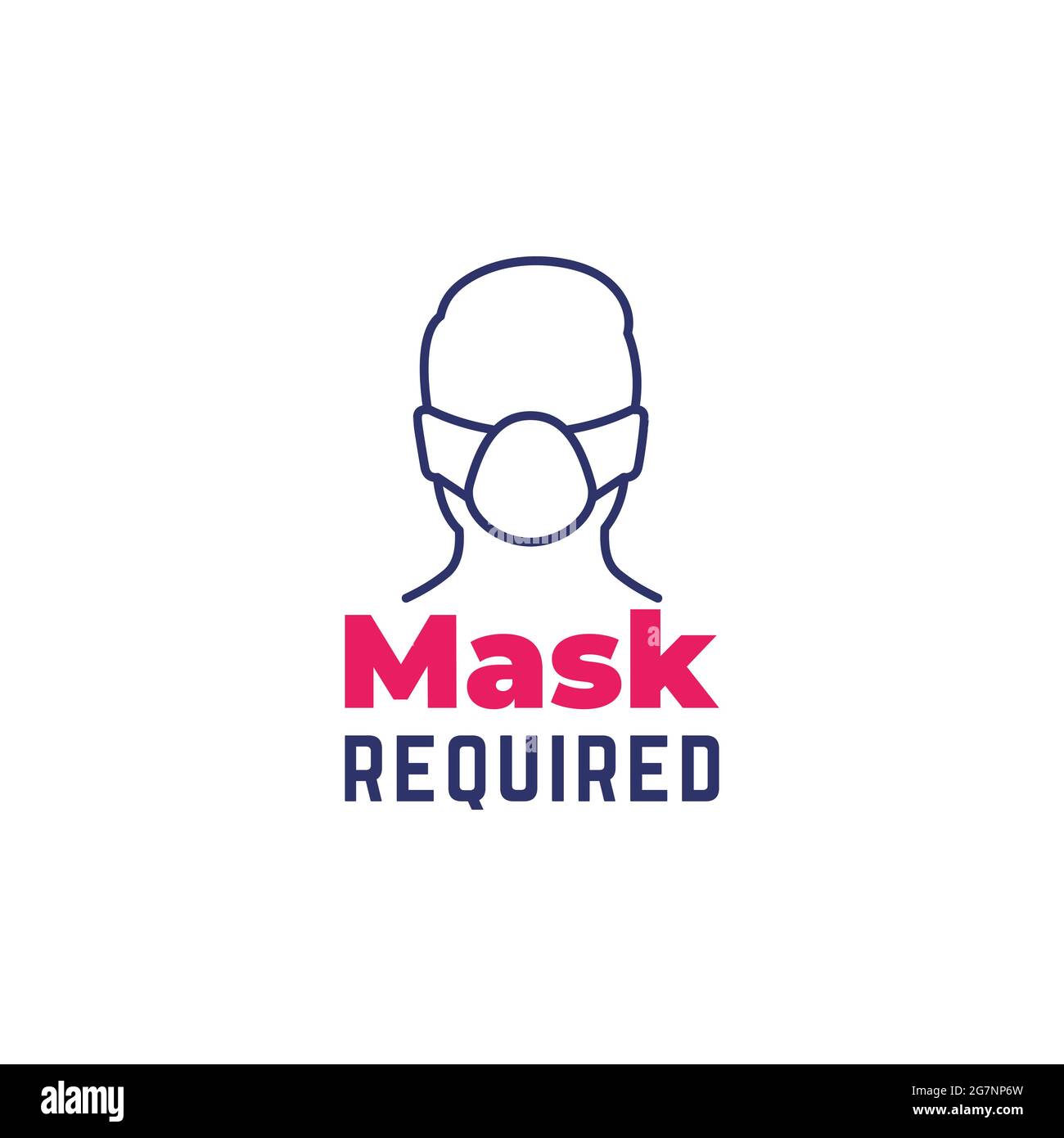 mask required sign with line icon, vector Stock Vector Image & Art - Alamy