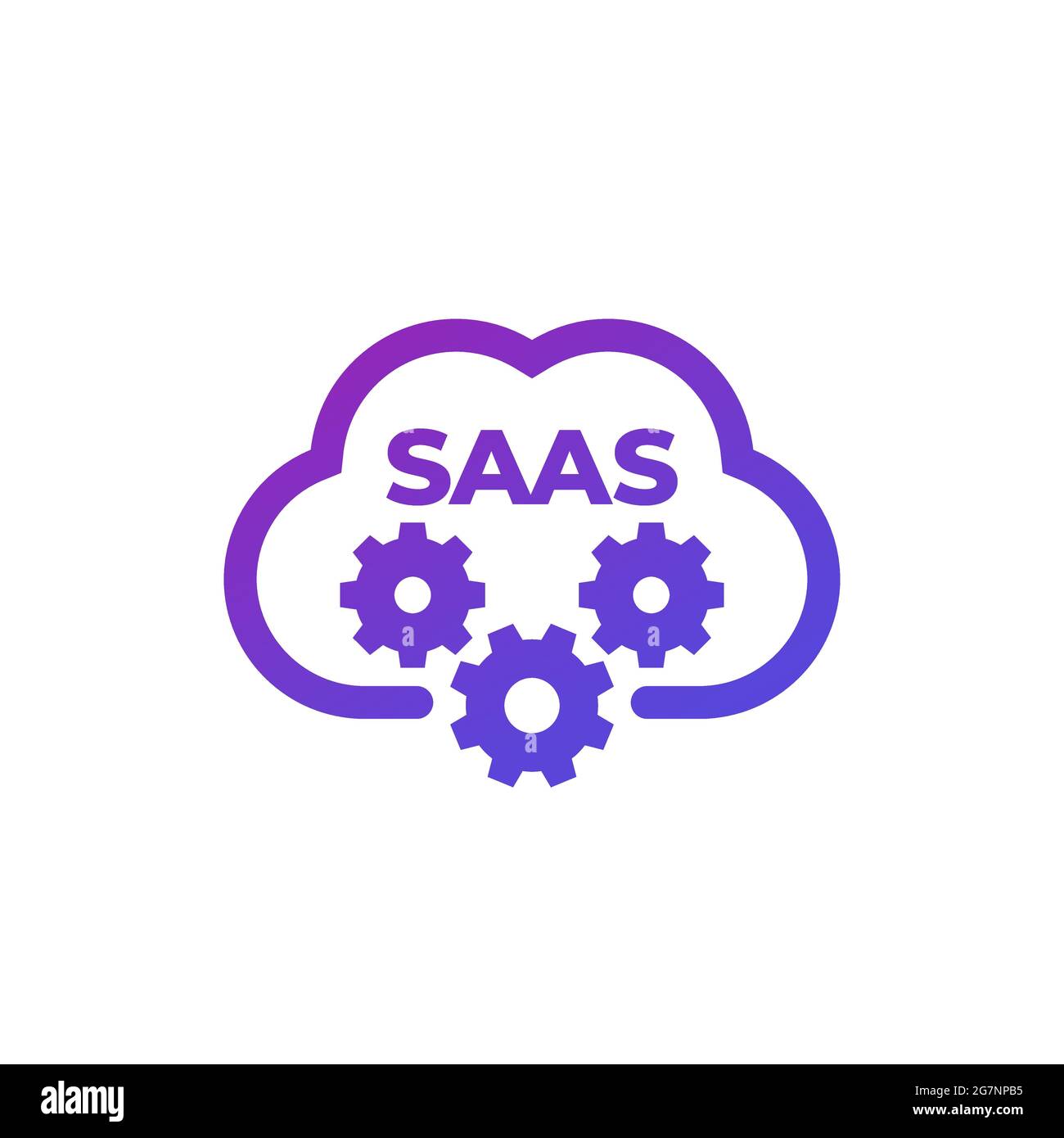 Saas icon with cloud, vector Stock Vector Image & Art - Alamy