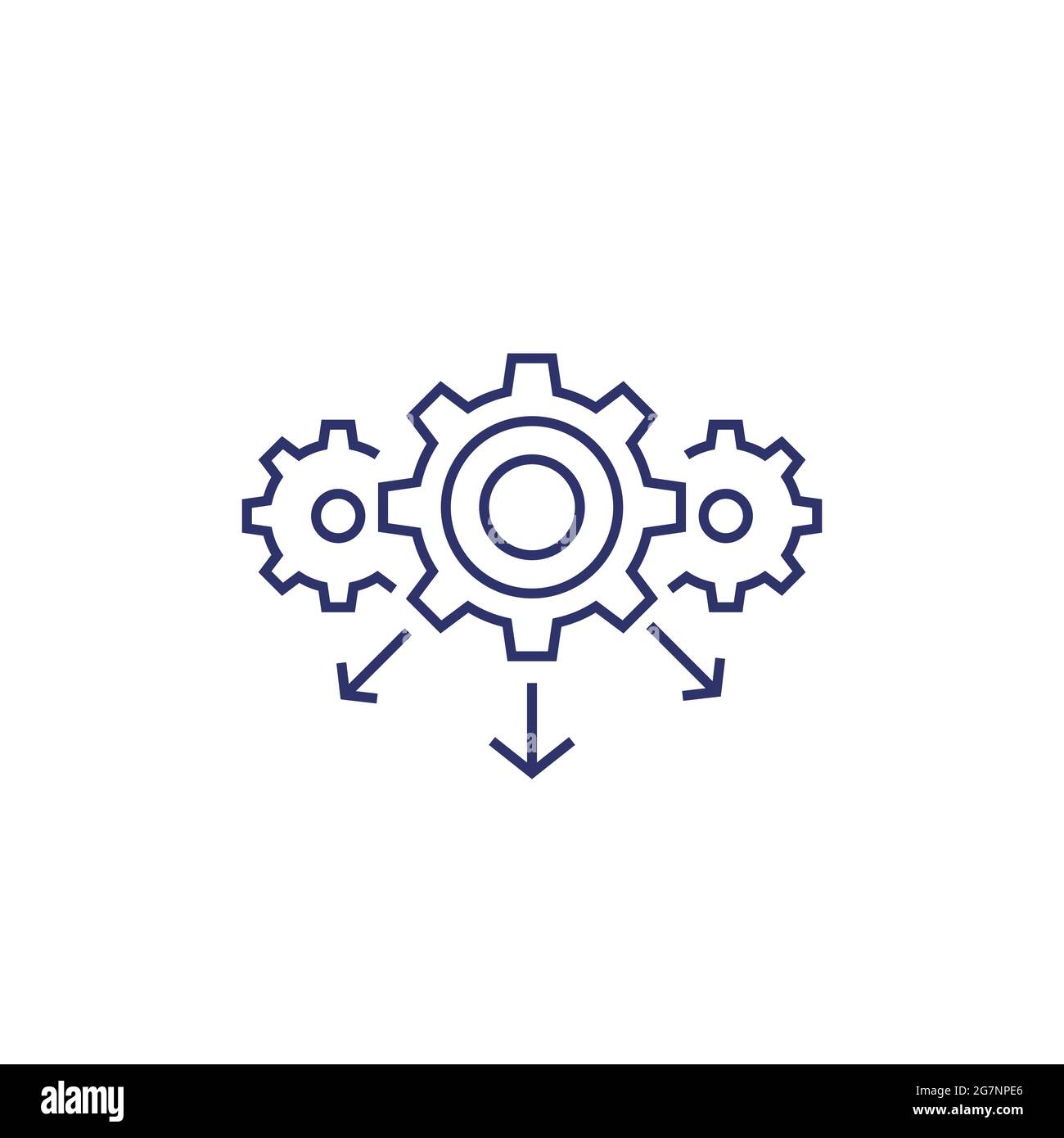 business process and operations line icon, vector Stock Vector Image ...