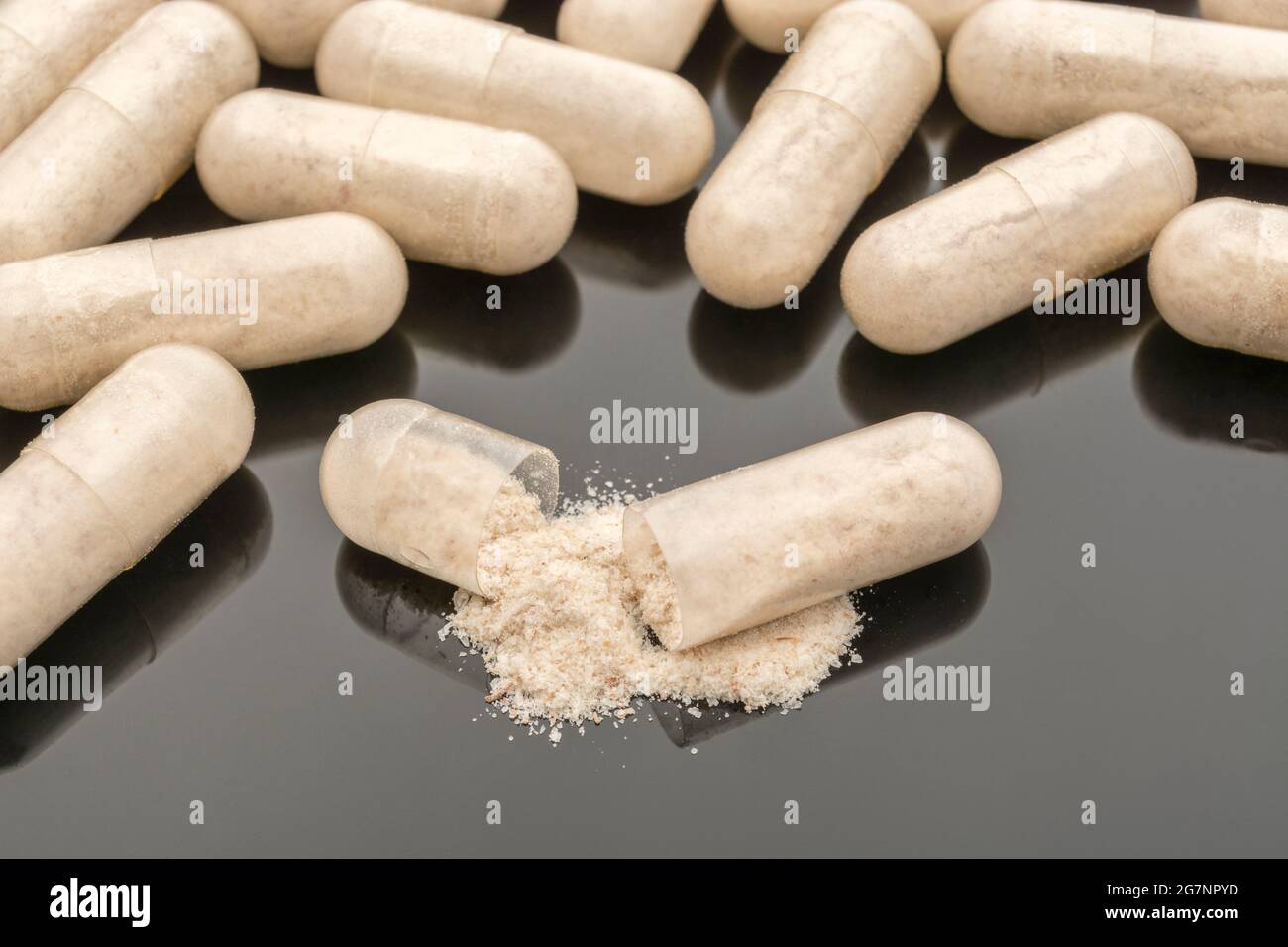 Close-up pills of Boswellia serrata / Frankincense have anti ...