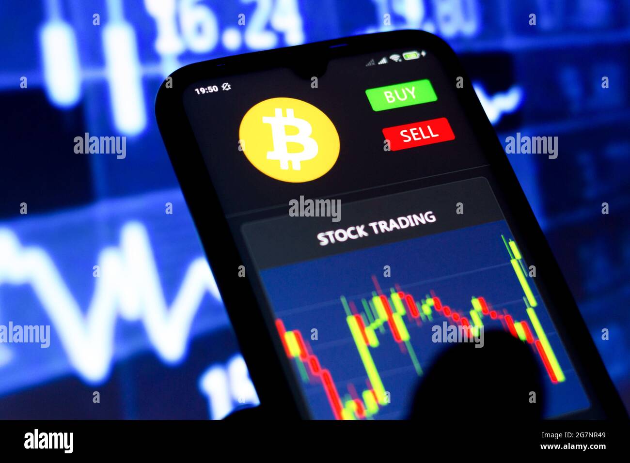 Brazil. 15th July, 2021. In this photo illustration the Bitcoin logo ...