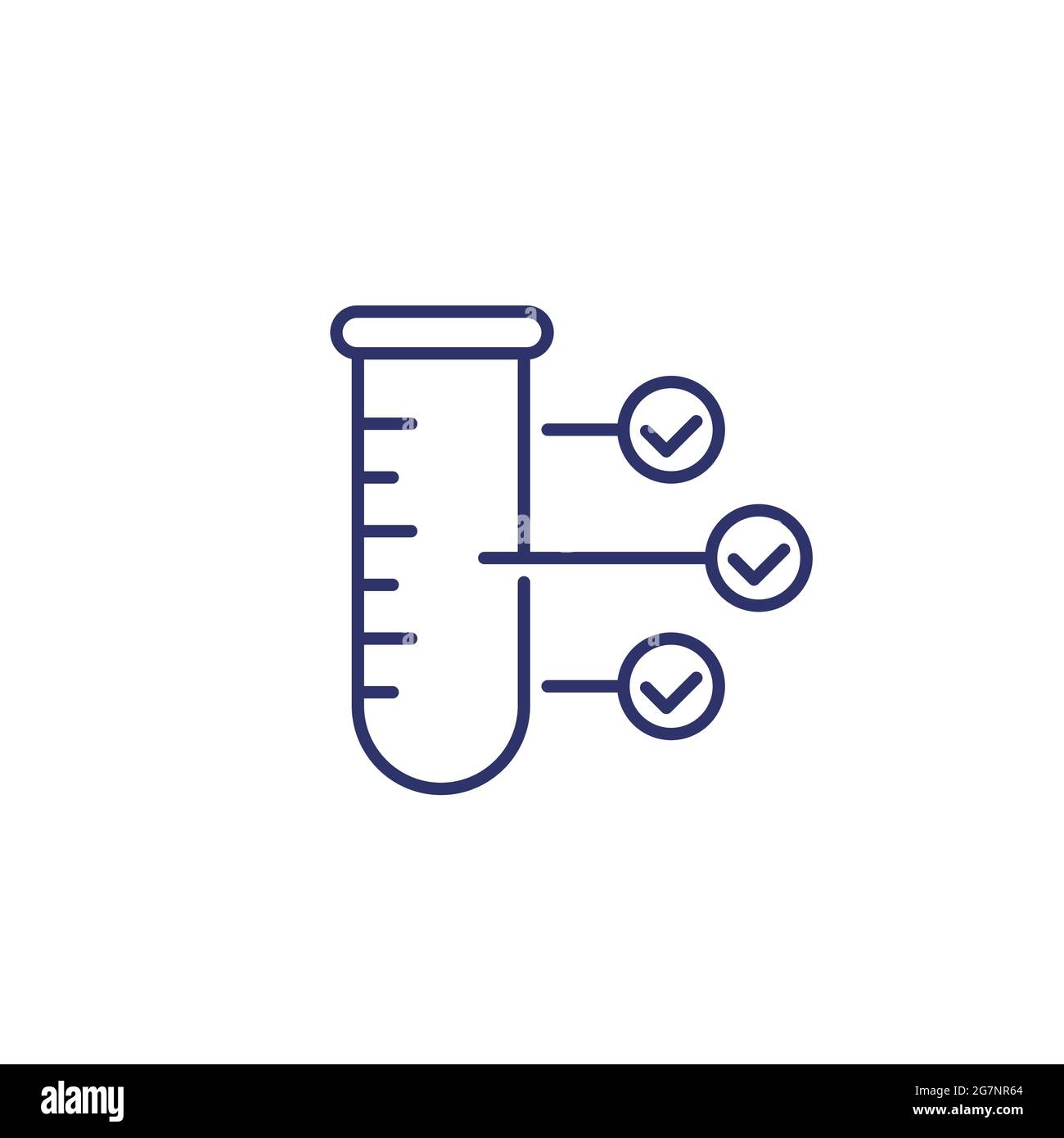 doping test, lab analysis line icon with test-tube Stock Vector Image ...
