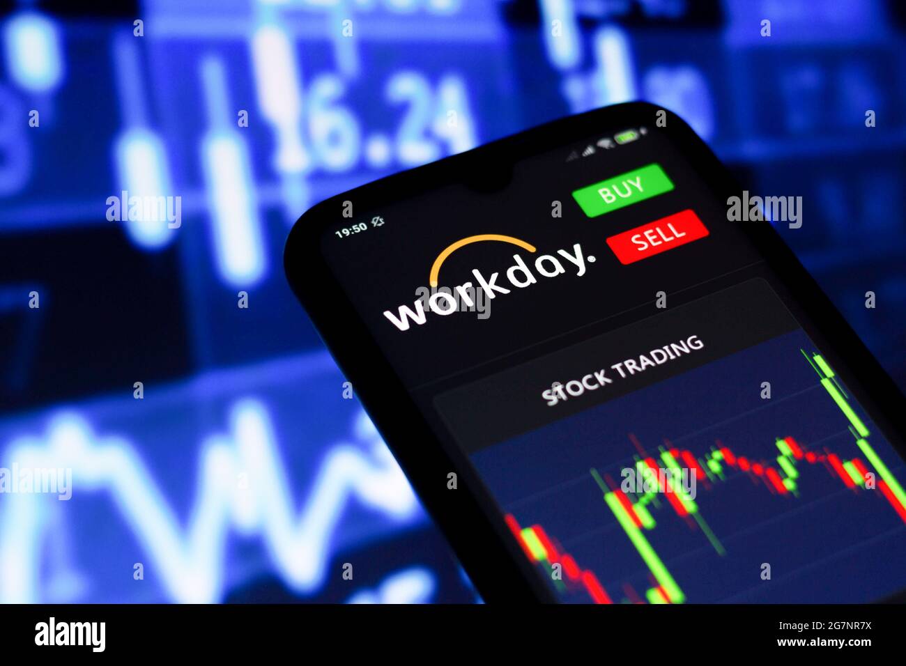 In this photo illustration the Workday logo seen on a smartphone screen ...