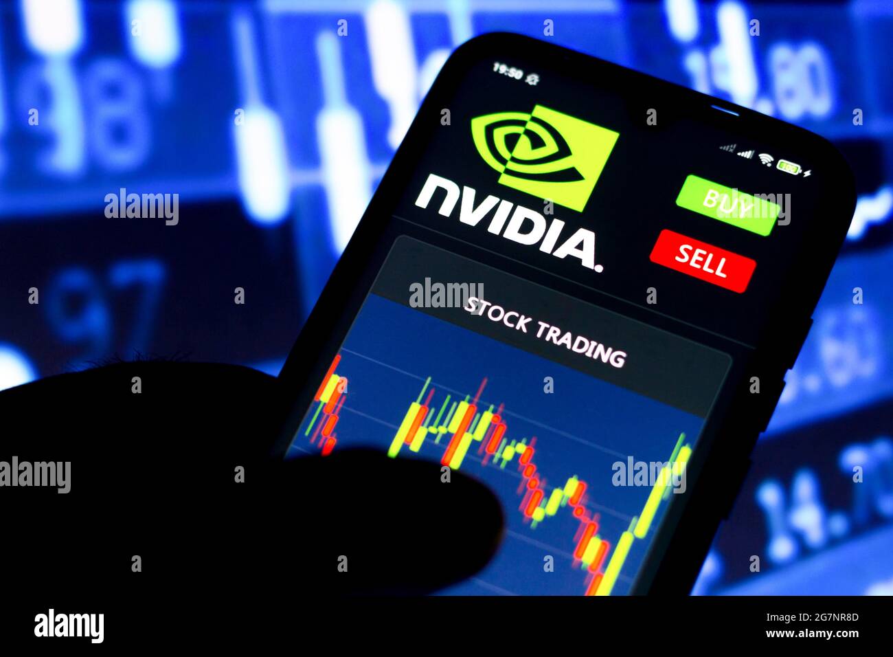 In this photo illustration the Nvidia Corporation logo seen on a ...