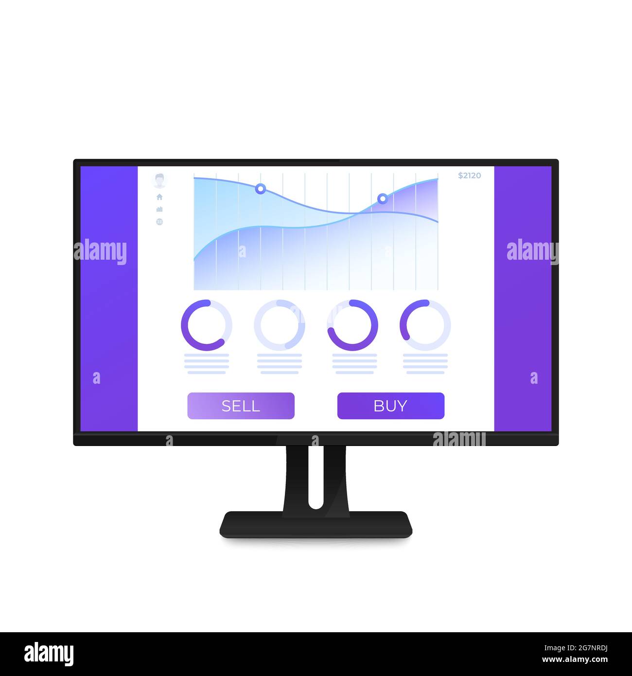 Trading software, ui design, interface on screen Stock Vector Image ...