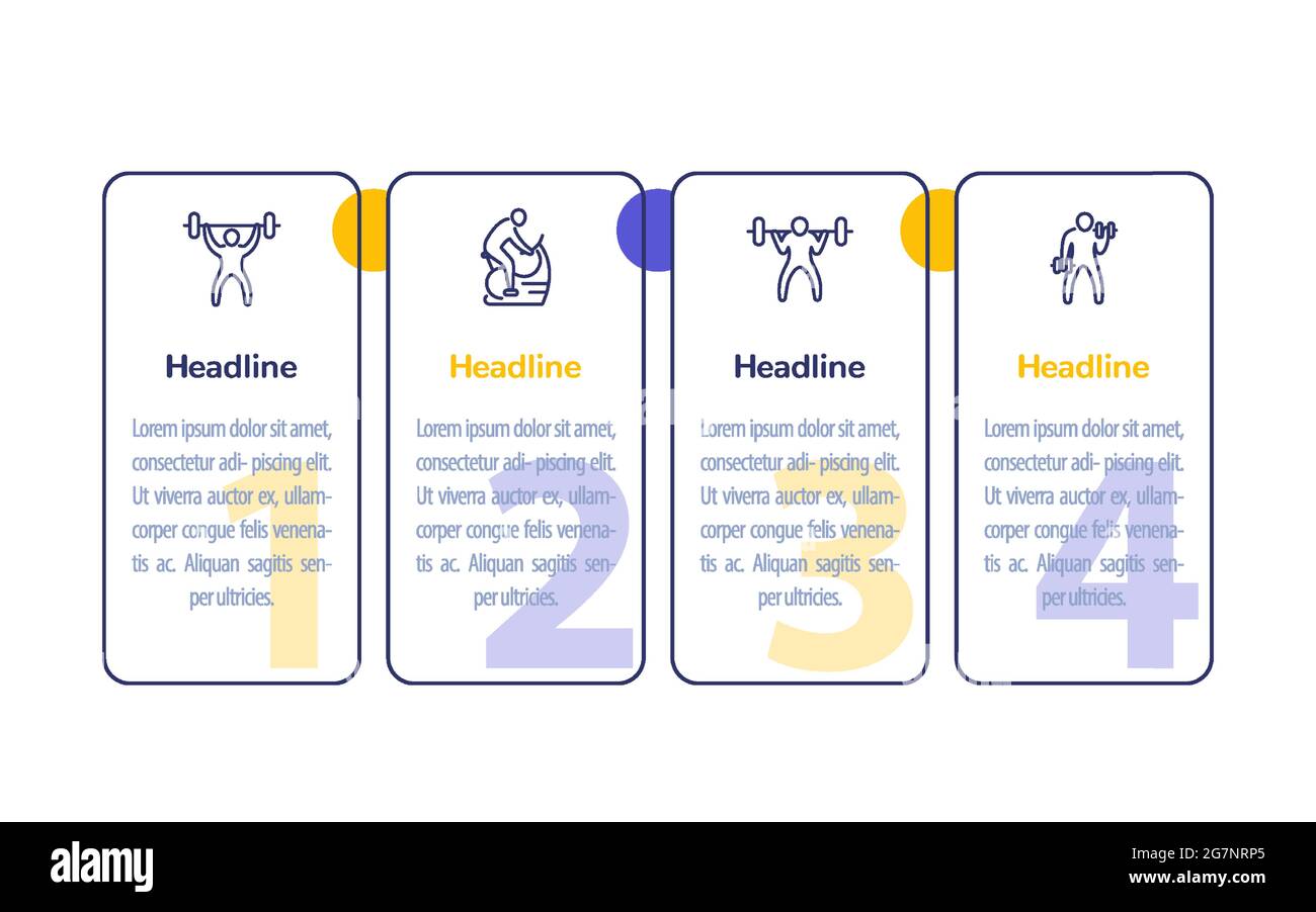 Gym training and workout, four steps infographic Stock Vector Image ...