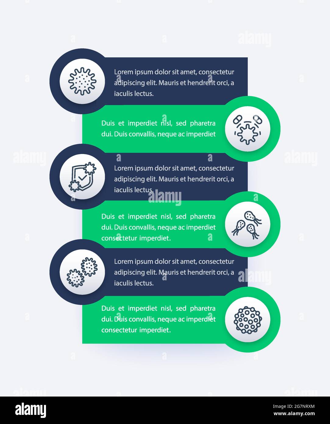 microbes and virus infographics with line icons Stock Vector Image ...