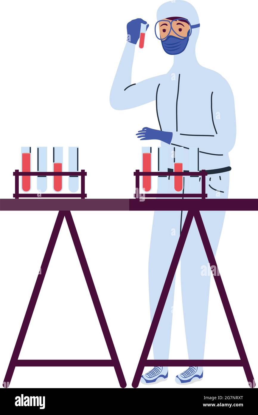 Scientist testing in laboratory analysis Stock Vector Images - Alamy