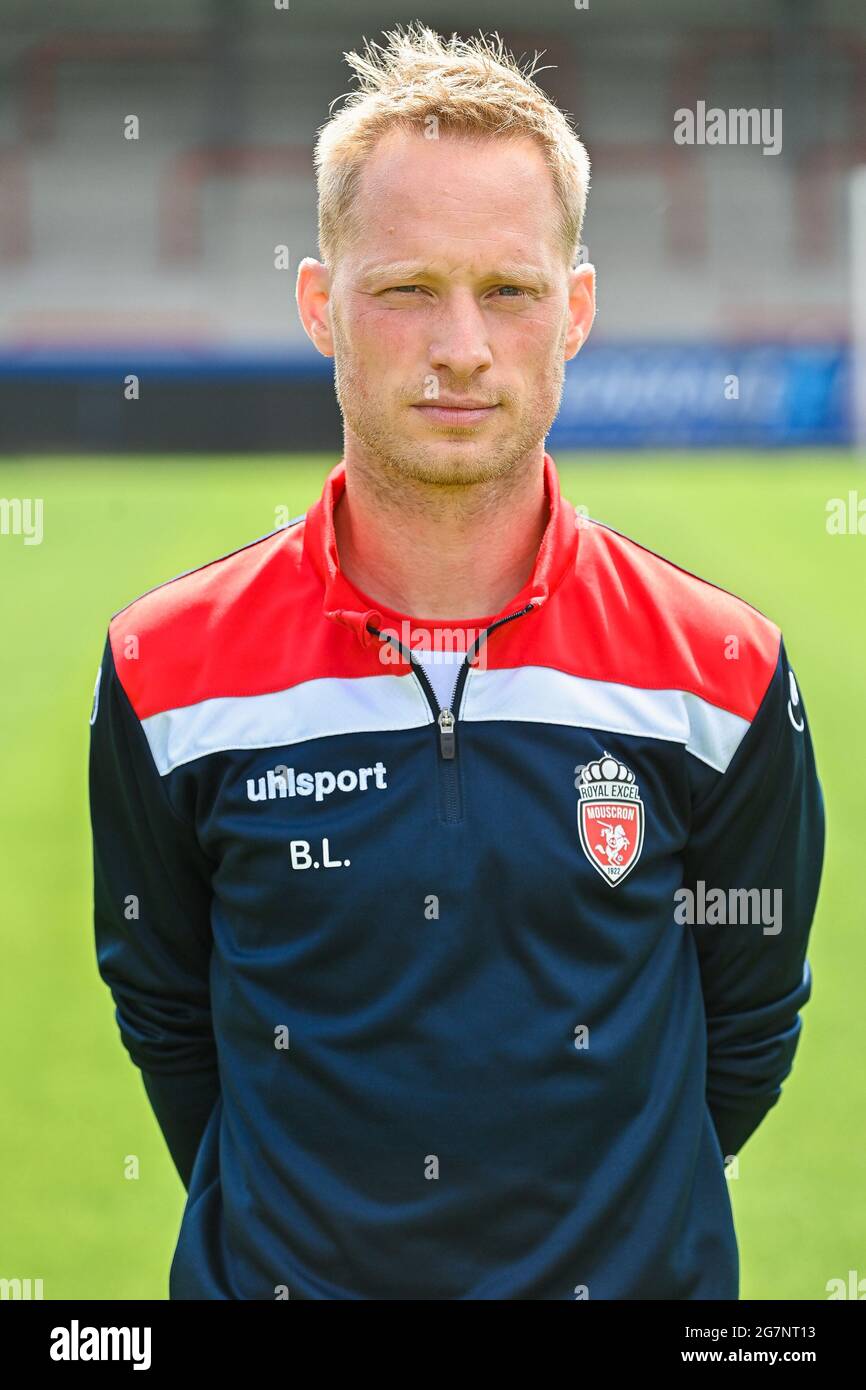 Mouscron's physiotherapist Adrian Lambert poses for a team picture, at ...