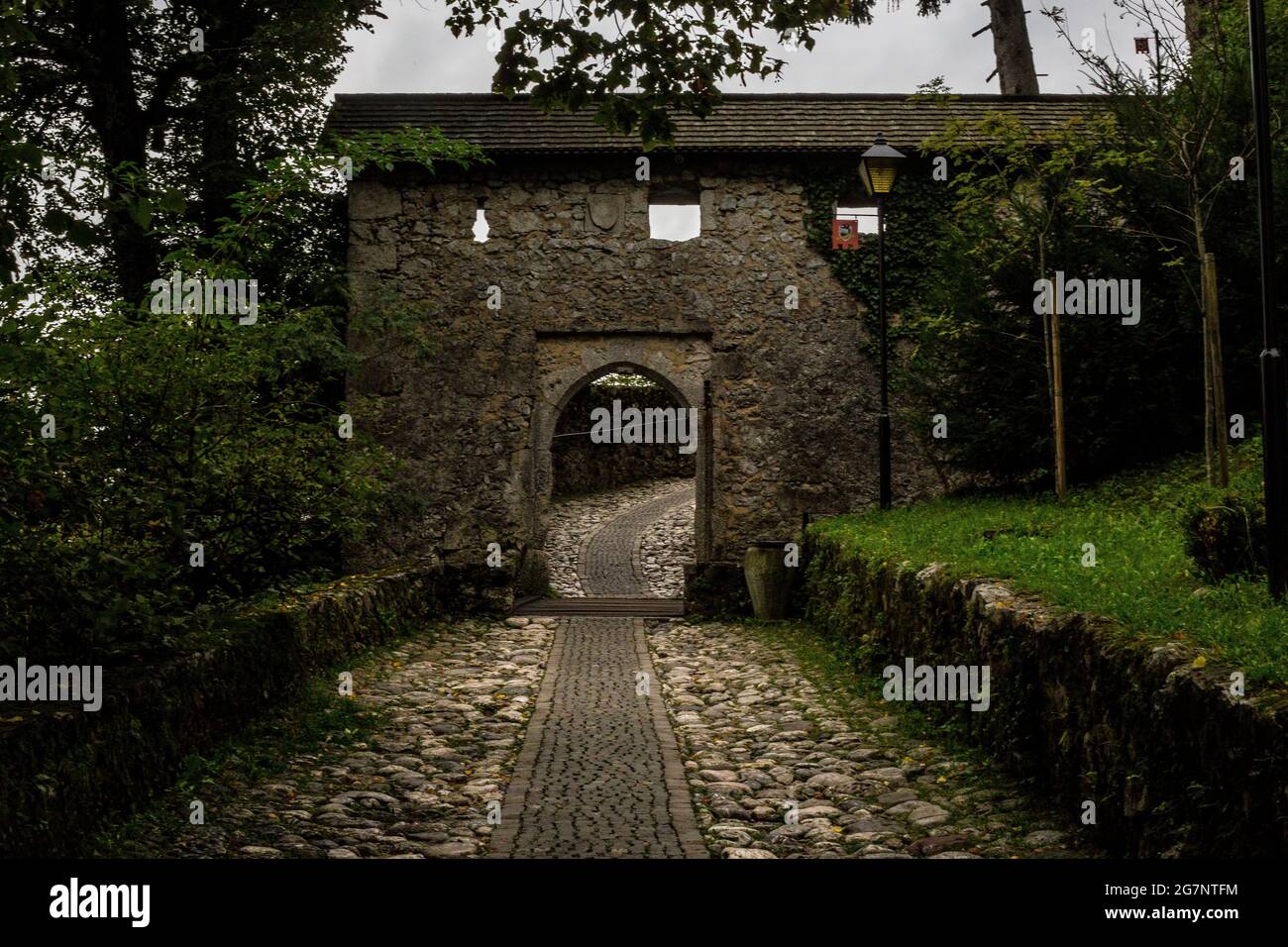 Bled, Slovenia - September 11, 2017: View of Bled Castle Entrance on a ...
