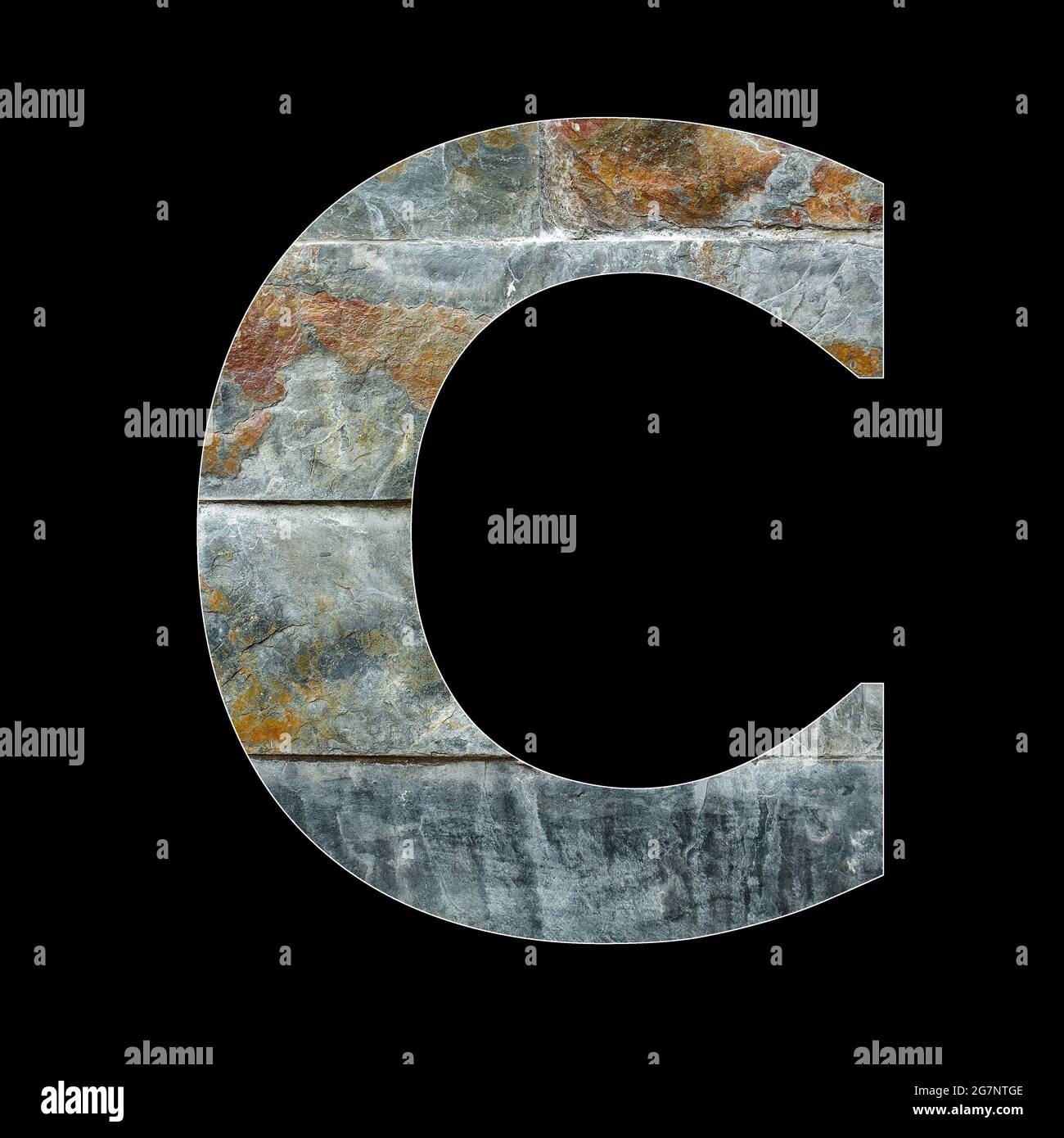 Alphabet letter C - Rustic stone background Stock Photo - Alamy