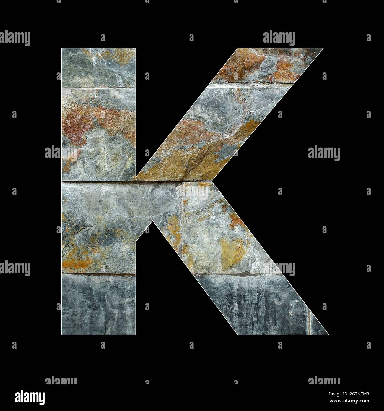 Alphabet letter K - Rustic stone background Stock Photo - Alamy
