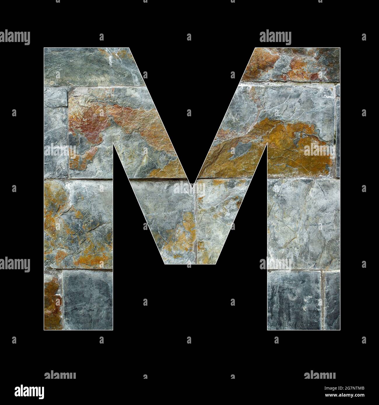 Alphabet letter M - Rustic stone background Stock Photo - Alamy