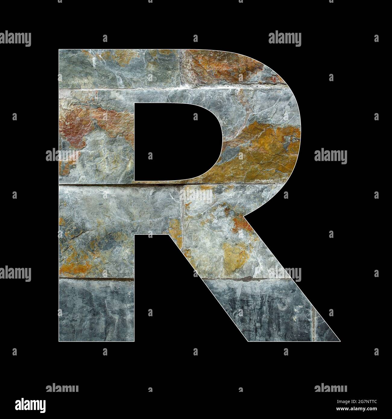 Alphabet letter R - Rustic stone background Stock Photo - Alamy