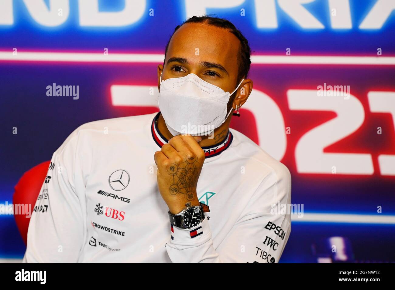 Silverstone, UK. 15th July, 2021. Lewis Hamilton (GBR) Mercedes AMG F1 ...