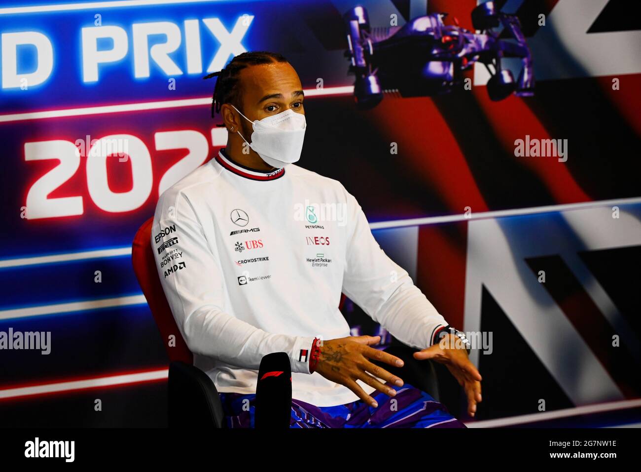 Silverstone, UK. 15th July, 2021. Lewis Hamilton (GBR) Mercedes AMG F1 ...