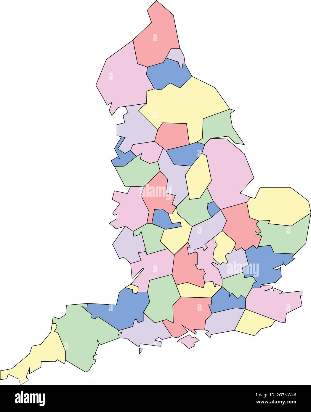 England political map hi-res stock photography and images - Alamy