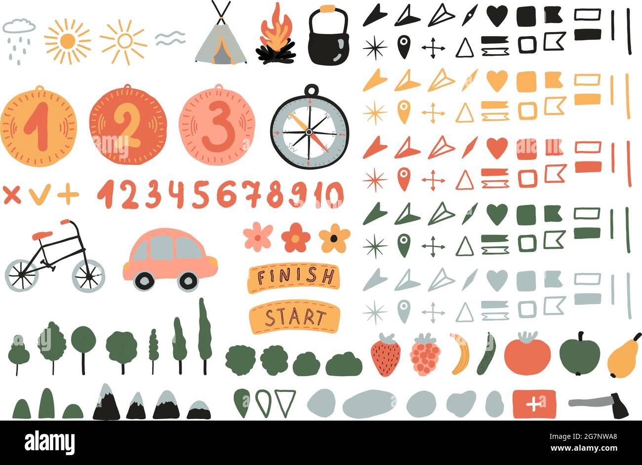 Green scouts. Vector isolated illustration. Vector typography design ...