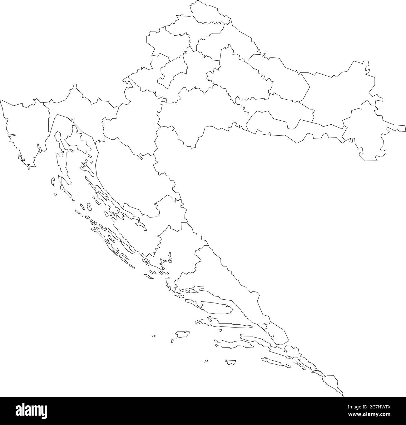 Croatia map black white Black and White Stock Photos & Images - Alamy