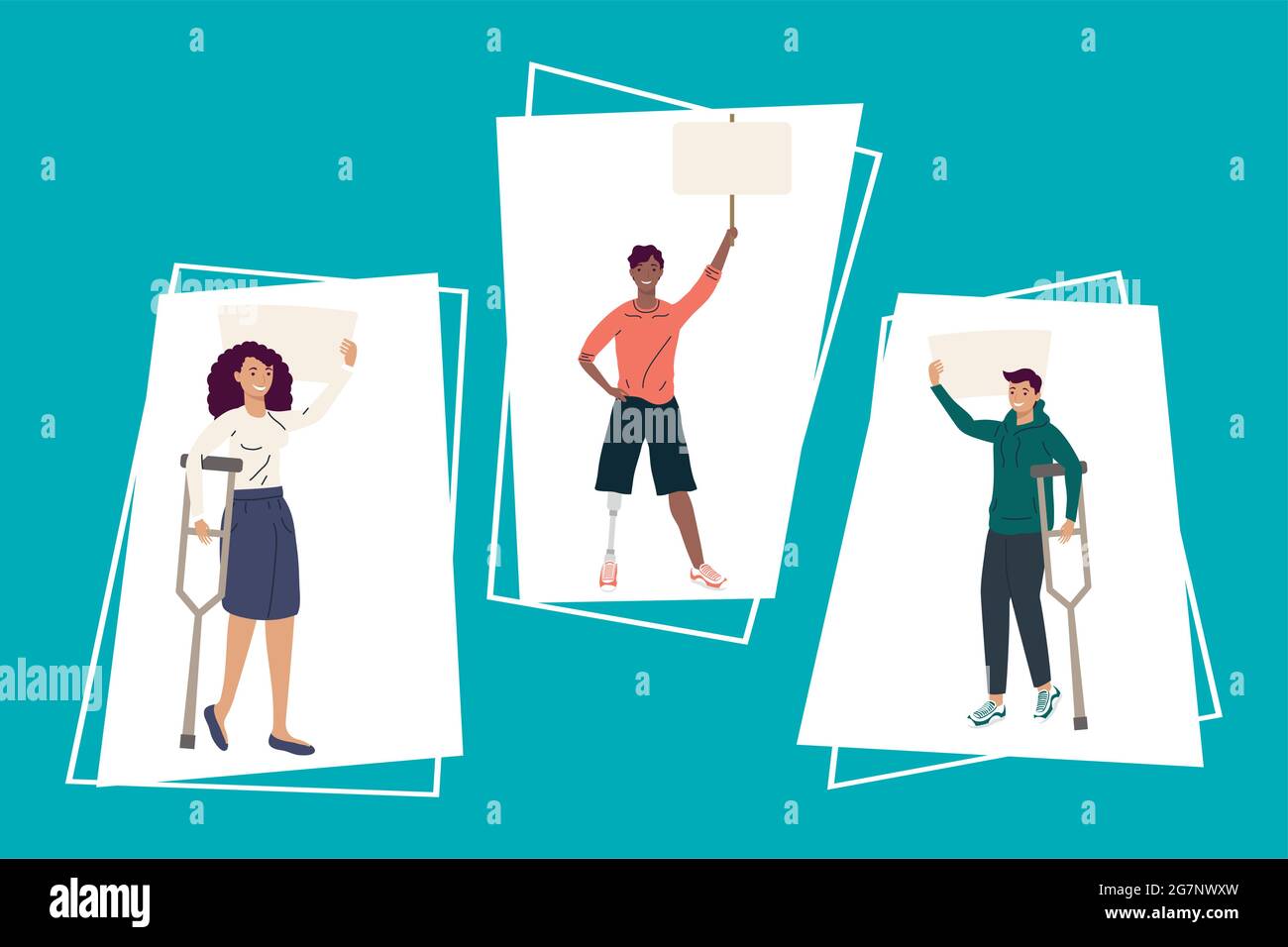 three disability persons protesting campaign Stock Vector Image & Art ...