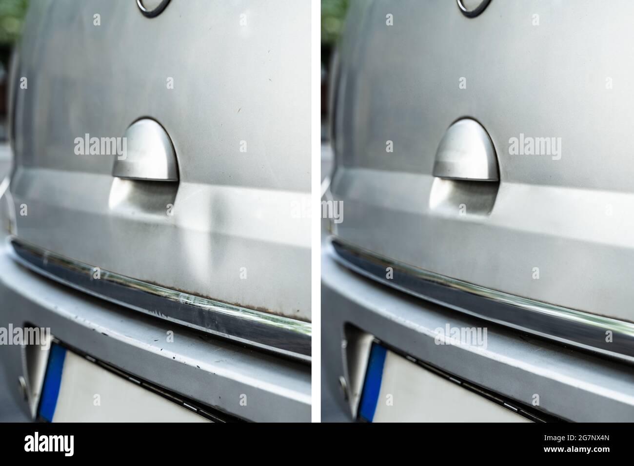 Photo Of Car Dent Repair Before And After Stock Photo - Alamy