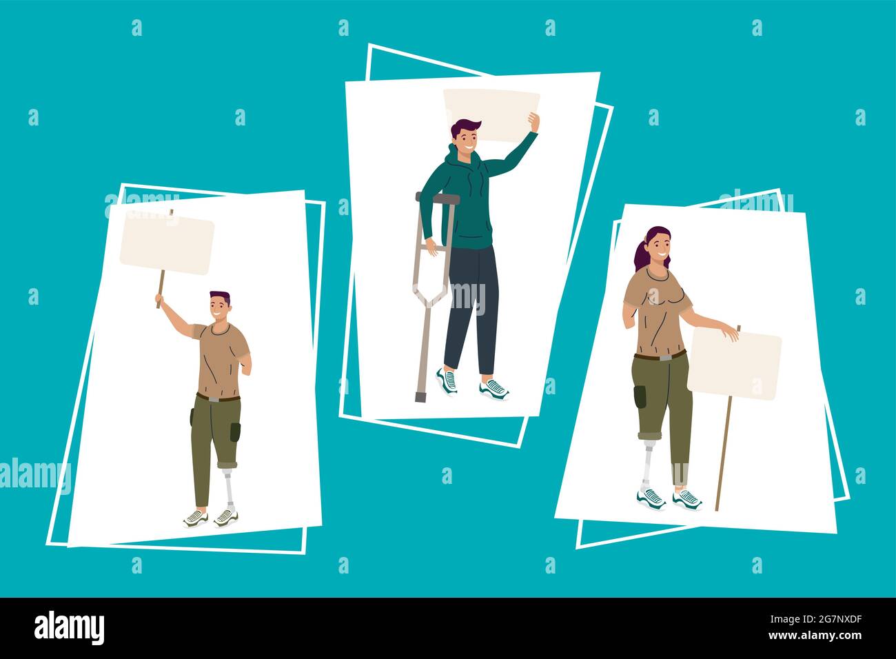 Disabled protesting Stock Vector Images - Alamy