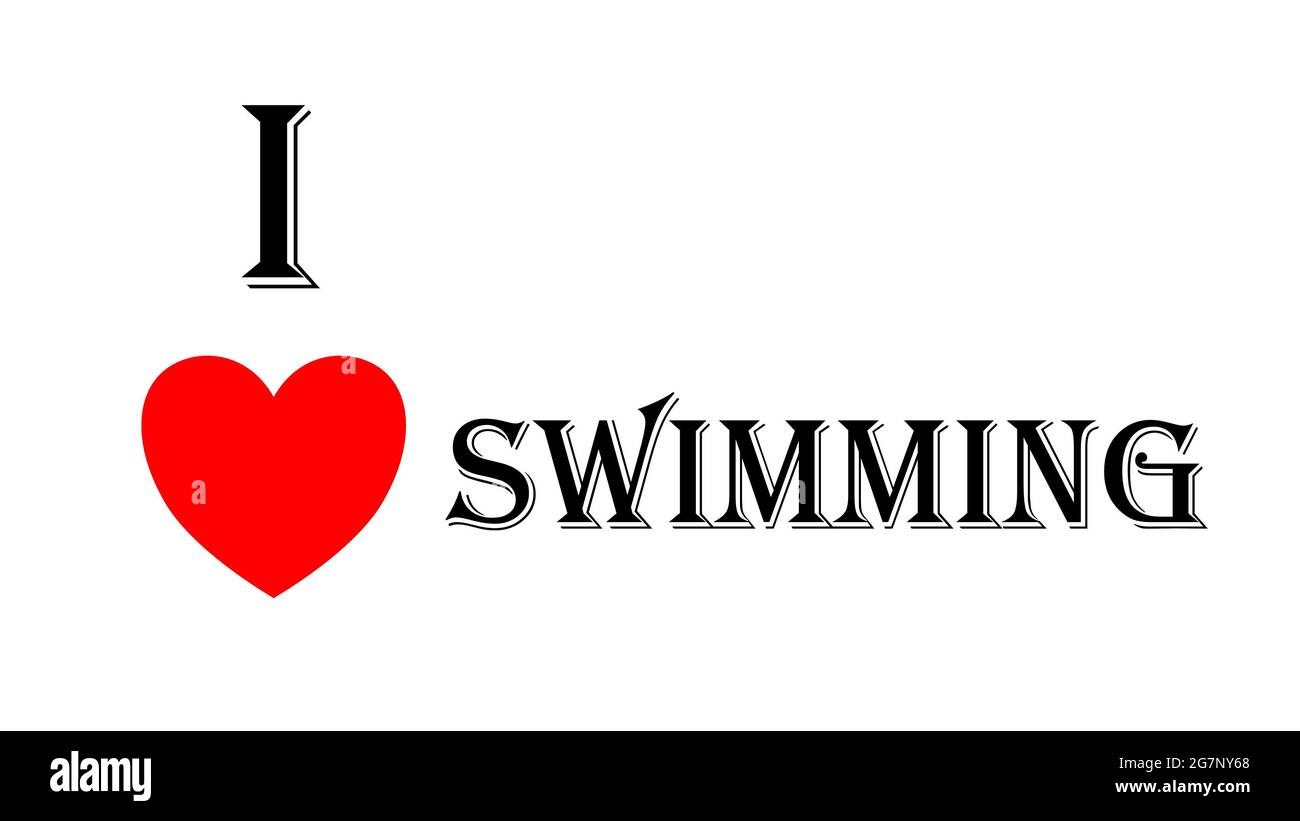 I Love Swimming Sign