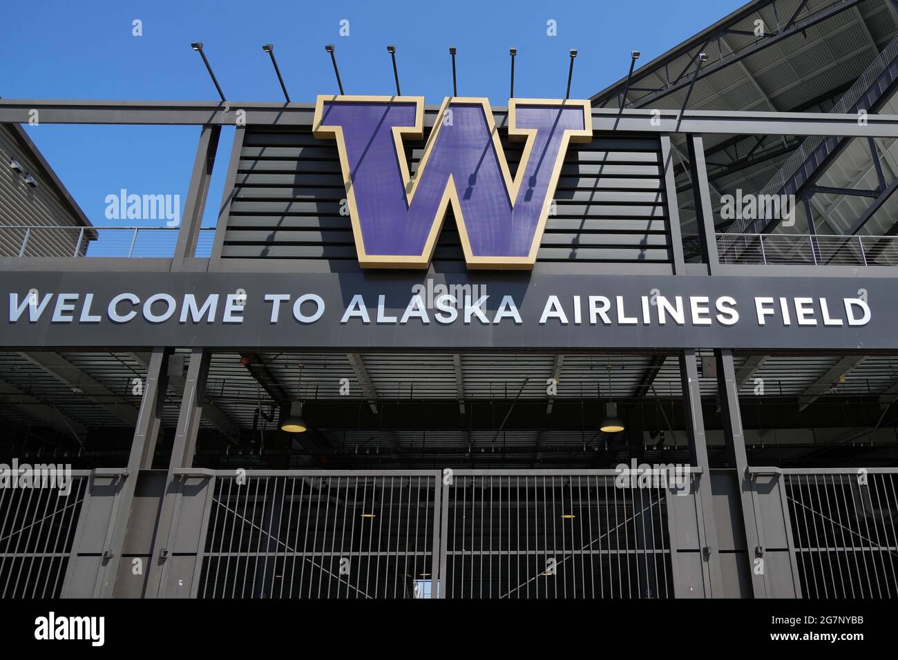 A general view of the entrance to Husky Stadium on the campus of the ...