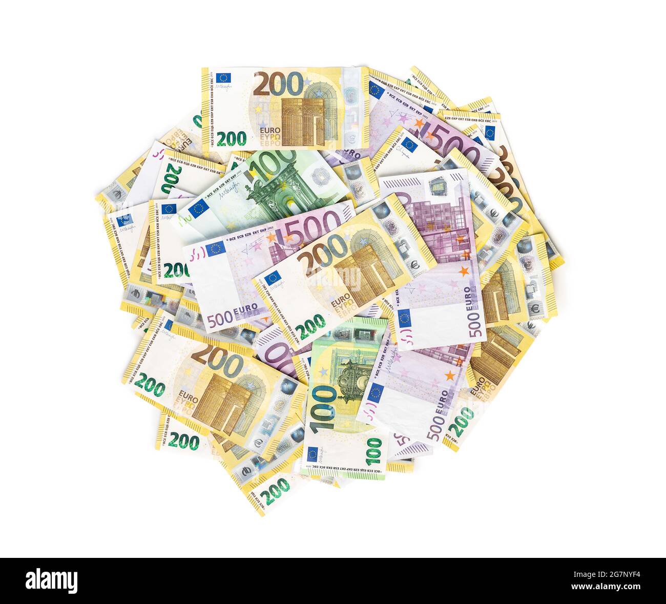 Euro banknotes. European money currency isolated on white background ...