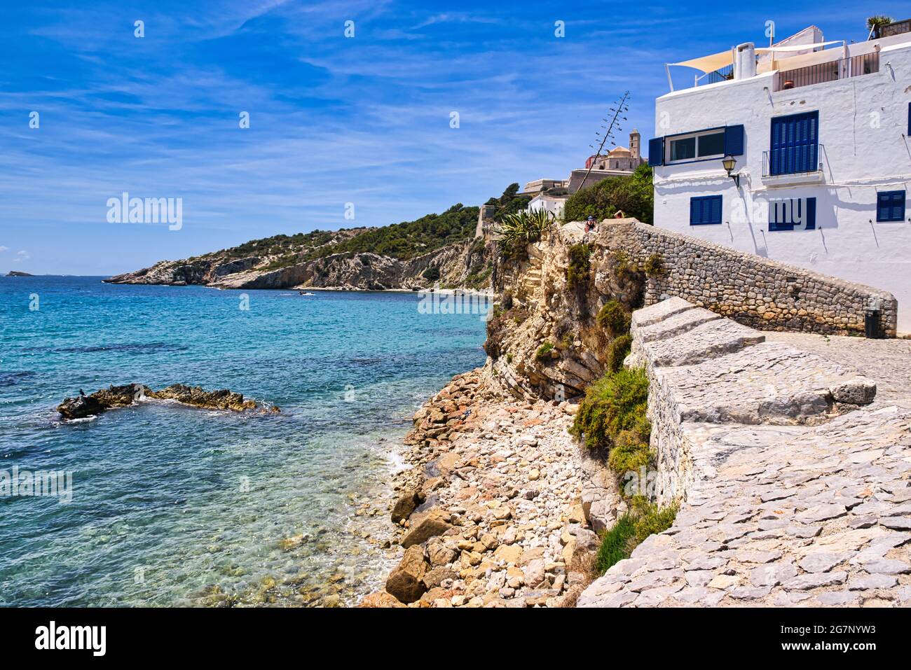 Coastline with buildings in Ibiza Stock Photo - Alamy