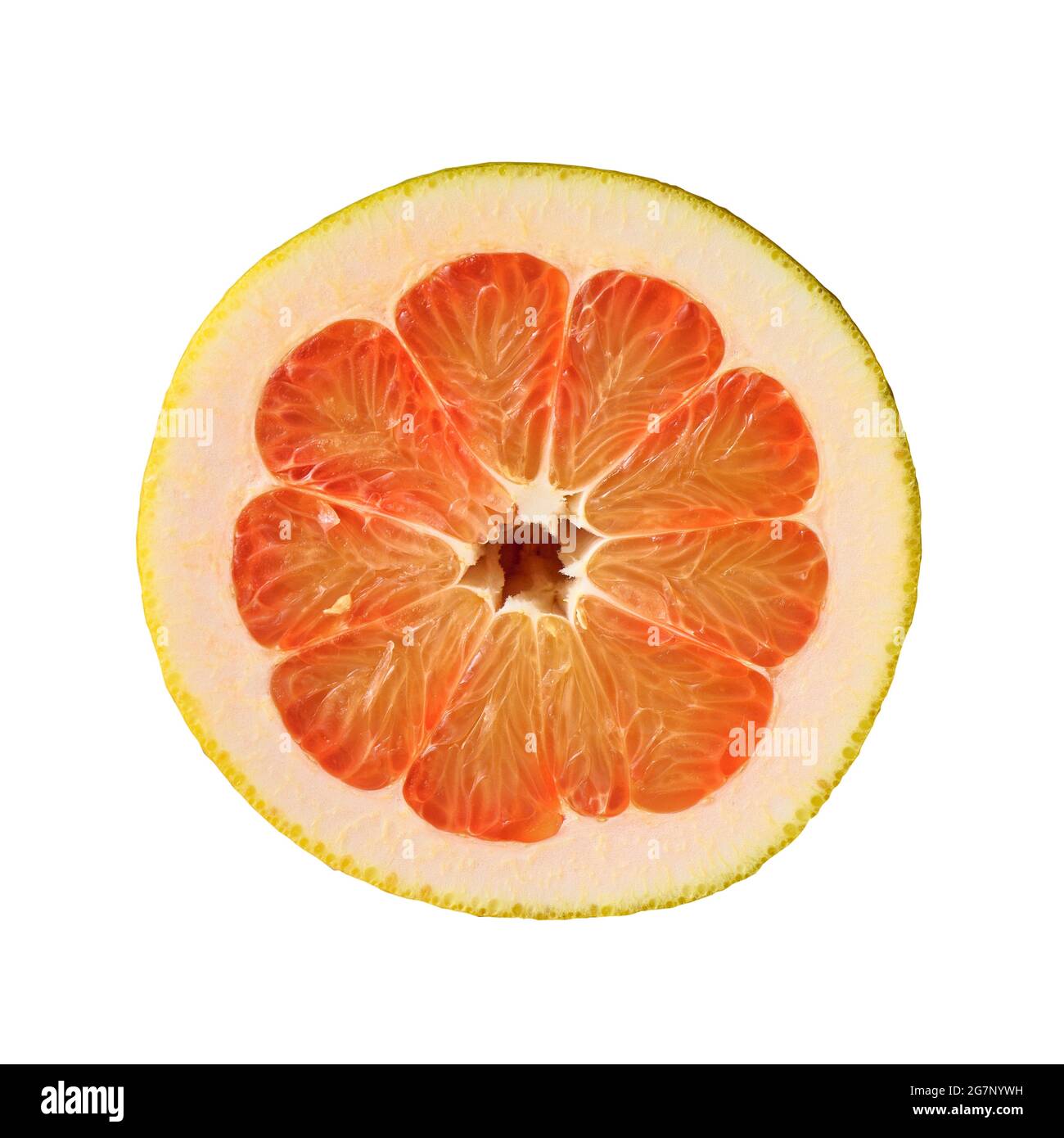 Half a red pamelo isolated on a white background close up Stock Photo ...
