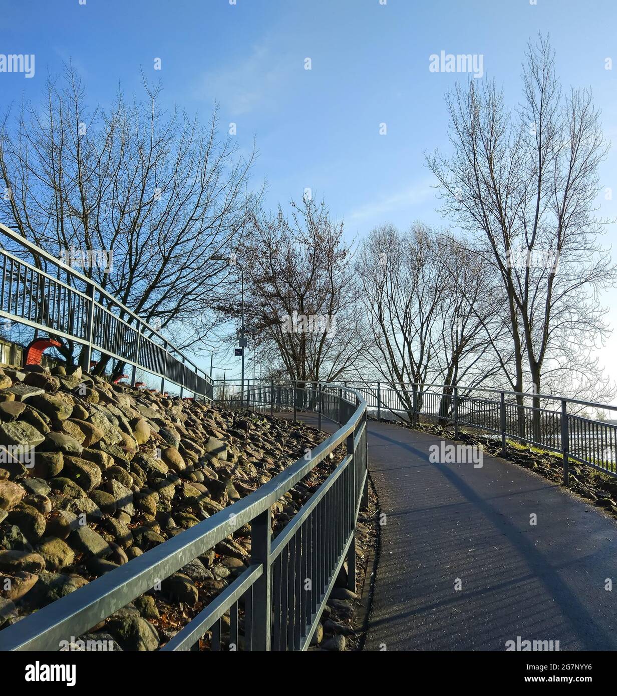 Urban landscape with asphalt road and bridge Stock Photo - Alamy